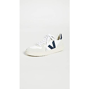 Veja Women's V-10 Sneakers, White/Nautico, 6 Medium US