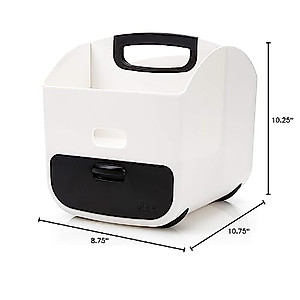 Ubbi Multi-Compartment Box Home Easy to Carry Handle and Drawer, Black Storage Caddy Organizer