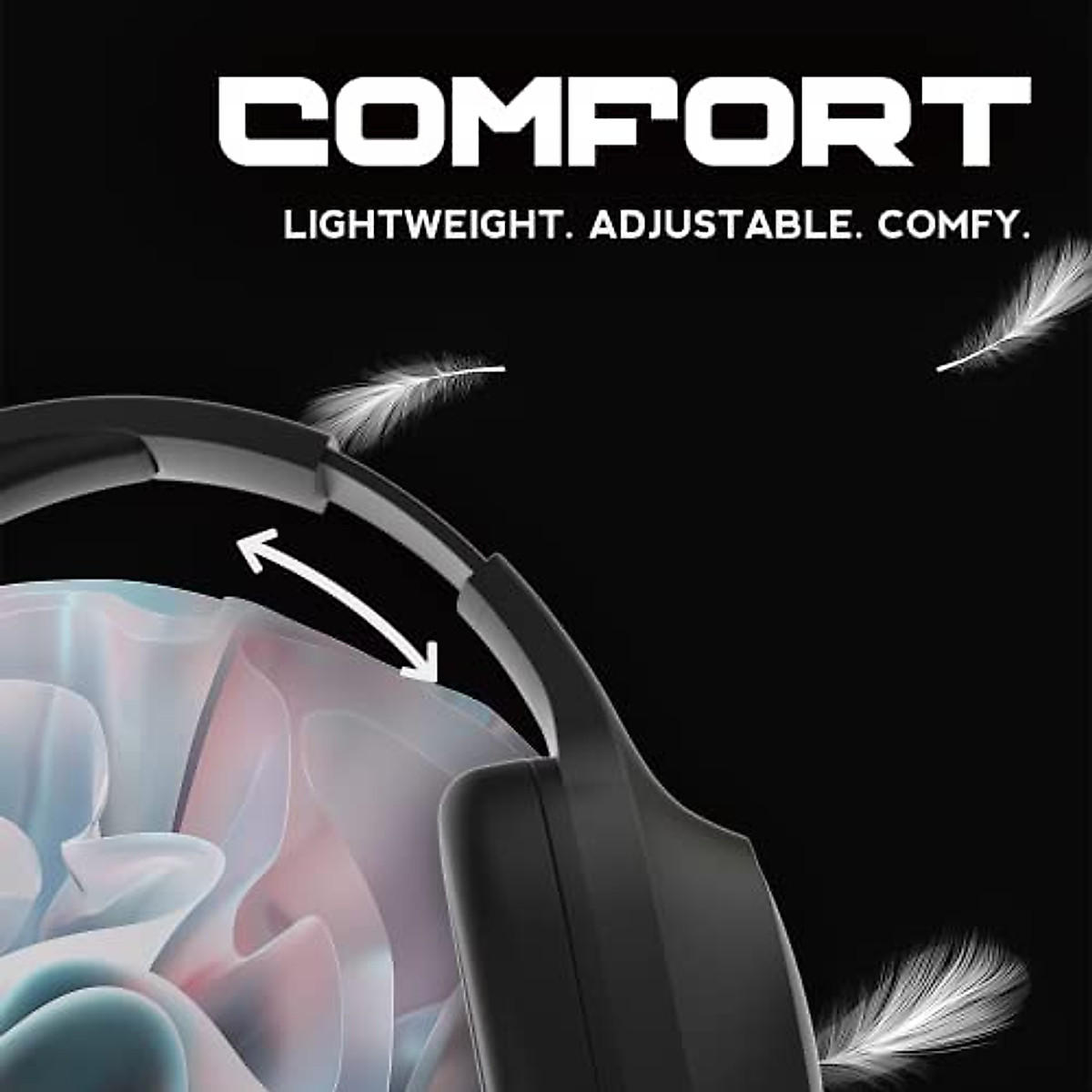 Zalman HPS310 Wired Over Ear Headphones, Gaming Headset w/Flexible Microphone, Hi-Fi 7.1 Surround Sound, Adjustable Headband, Memory Foam Earpads, RGB Spectrum, 50mm Neodymium Drivers - Black