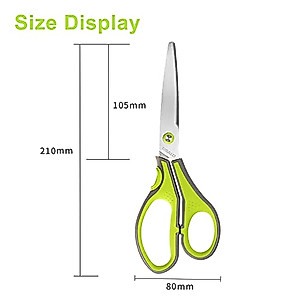 OSALO Scissors Office Right/Left Handed All-Purpose Craft Scissor Paper School 8inch Large Blunt Tip Scissors 2 Pack with Comfort Grip
