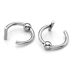 BOPREINA Faux Nose Rings Hoops Set, 12Pcs Stainless Steel Fake Nose Lip Ear Septum Rings Non-Pierced Clip On Cartilage Cuff Earrings Body Jewelry