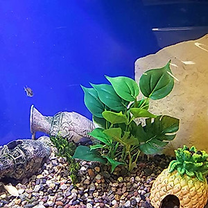 SLOCME Aquarium Artificial Plant Plastic Plant - Fish Tank Lifelike Underwater Green Grass Plastic Plant, 10inch