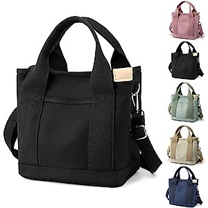 OSEVIO Japanese Handmade Large Capacity Multi-Pocket Handbag Canvas,Handmade Crossbody Bags Shoulder Tote Bag for Women (Black)