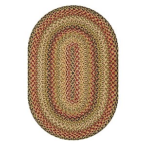 Homespice 20x30” Multi Color Oval Braided Rug. Kingston Brown and White Jute Oval Rug. Uses- Entryway Rugs, Kitchen Rugs, Bathroom Rugs. Reversible, Rustic, Country, Primitive, Farmhouse Decor Rug