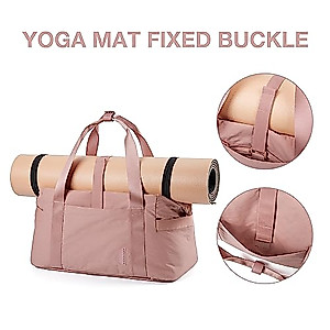 BAGSMART Gym Bag for Women, Carry on Weekender Overnight Bag, Travel Duffel Bags with Trolley Sleeve, Personal Item Travel Bag Tote Bag Workout Dance Bag, Dark Pink