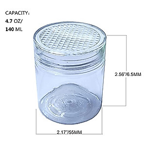 VeleGO 4.7oz (140 ml,15 Pack) Empty Clear Plastic Jars with Diamond Lids and Labels - Round Cosmetic PET Containers for Scrubs,Cream,Paint,Lotions, Butters and More