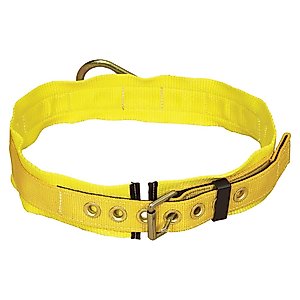 3M DBI-SALA 1000002 Tongue Buckle Belt, Back D-Ring, 3-Inch Hip Pad, Small, Yellow