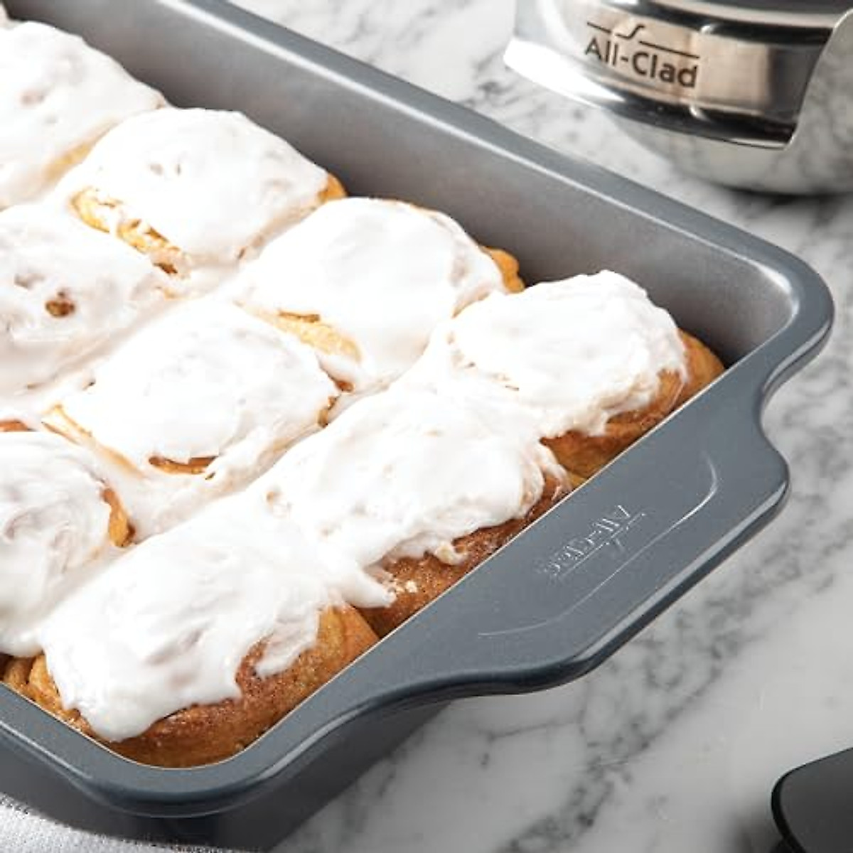 All-Clad Pro-Release Nonstick Baking Pan 9x13 Inch Oven Safe 450F Half Sheet, Cookie Sheet, Muffin Pan, Cooling & Baking Rack, Round Cake Pan, Loaf Pan, Baking Pan Grey