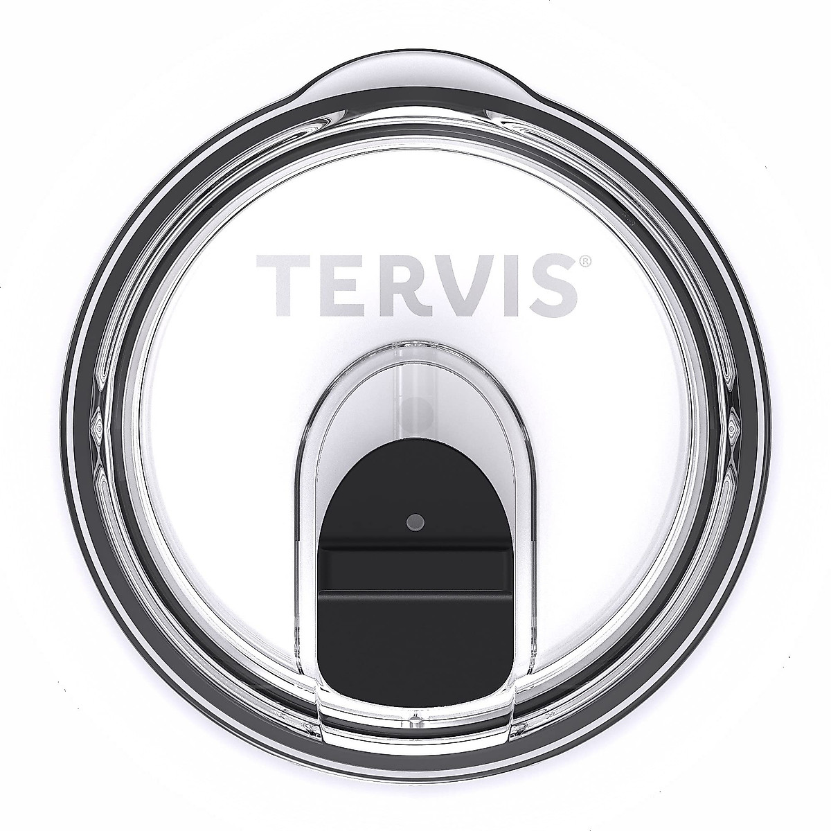 Tervis Slider Lid Made in USA Double Walled Insulated Tumbler Travel Cup Keeps Drinks Cold & Hot, Fits 30oz Stainless Steel, Clear