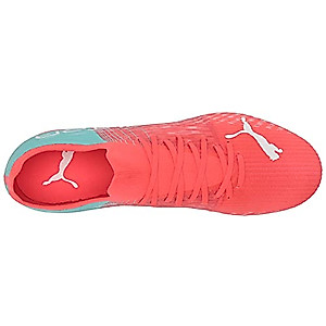 Puma Women's Ultra 3.3 Firm Ground Soccer Shoe, Sunblaze-White-Elektro Aqua, 5.5