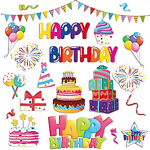 Xuhal 23 Pcs Happy Birthday Ocean Cruise Door Magnets Decorations Funny Carnival Ship Door Magnets Reusable Summer Refrigerator Magnets for Cabin Door Car(Birthday)