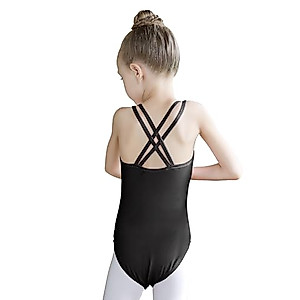 Daydance Black Dance Leotards for Girls, Sleeveless Camisole Ballet Outfits