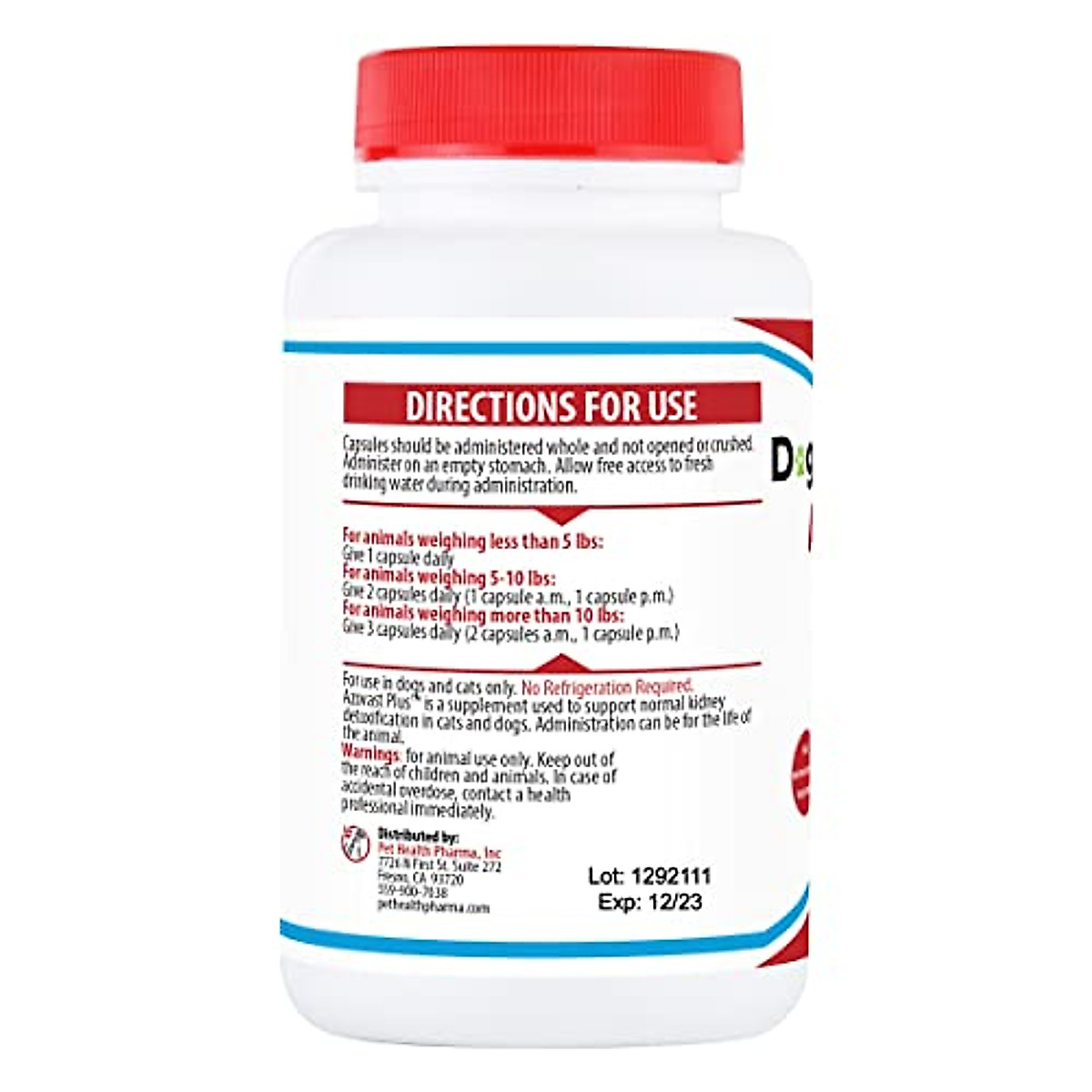 Azovast Plus Kidney Health Supplement for Dogs & Cats, 120ct - NO Refrigeration Required - Help Support Kidney Function & Manage Renal Toxins - Renal Care Supplement Capsule(U.S.A) (120 Caps)