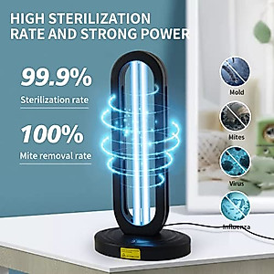 UV Light Sanitizer, Ultraviolet Light Sanitizer for Room，Air Freshener UV Lamp with Remote Control and Radar Monitor Sensor: Sterilize and Disinfect Every Room of Your Home for 15/30/60 Minutes