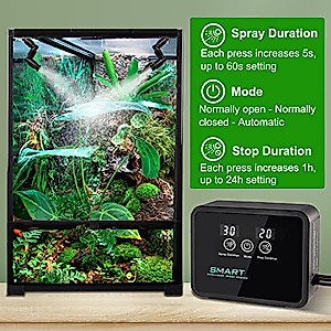 FORKPIE Reptile Mister Automatic Reptile Humidifiers Misting System Reptile Fogger Humidifiers Smart Timing Rainforest Sprayer, Timer Misting System for Reptiles Amphibians Breeding Plants Watering