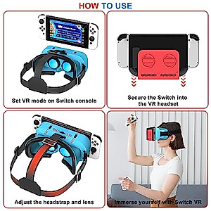 WinDrogon VR Headset, Designed for Nintendo Switch & Switch OLED Accessories for Switch VR Games, Labo VR and YouTube VR, VR Glasses with Adjustable Pupil Distance and Adjustable Switch Goggles Strap…