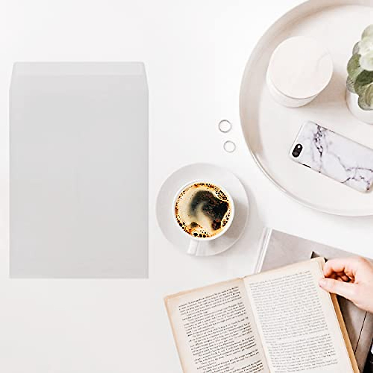 Translucent Paper Bags 4 3/4 x 6 1/2, Vellum Envelopes A6 Self Seal for 4x6 Cards, Wedding Confetti Toss Bags, Invitations, Photos, Graduation, Small Business, Party Favors, Gift Wrapping (White)