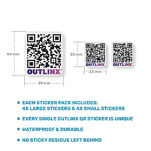 OUTLINX QR Smart Stickers | Stick Digital Notes to Your Things | The Original 4-Pack Bundle 32x Stickers