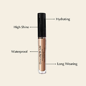 EPILYNX Vegan Moisturizing, Long Lasting Lip Gloss - Satin & Glitter - Allergen Free for Sensitive Skin - Shimmer Brown by Dr. Liia