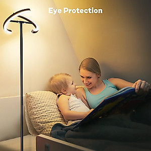 SIBRILLE Upgraded RGBCW Floor Lamp, Bright Color Changing RGB Standing Lamp, Modern Stepless Dimmable LED Tall Lamp with Remote Control, 20W 3000-6000K Floor Lamps for Living Room, Bedroom, Office