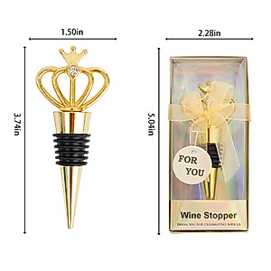 Bottle Wine Stoppers for Glass Wine Bottles，Crown Alloy Wine and Beverage Bottle Stoppers Ball Designed Wine Bottle Corks Tapered Storage Crafts Art DIY