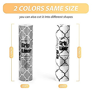Glotoch 2 Rolls Shelf Liners for Kitchen Cabinets 12” x 20 ft. - Non Adhesive Cabinet and Drawer Liner, Double Sided Non-Slip Durable and Strong, Quatrefoil