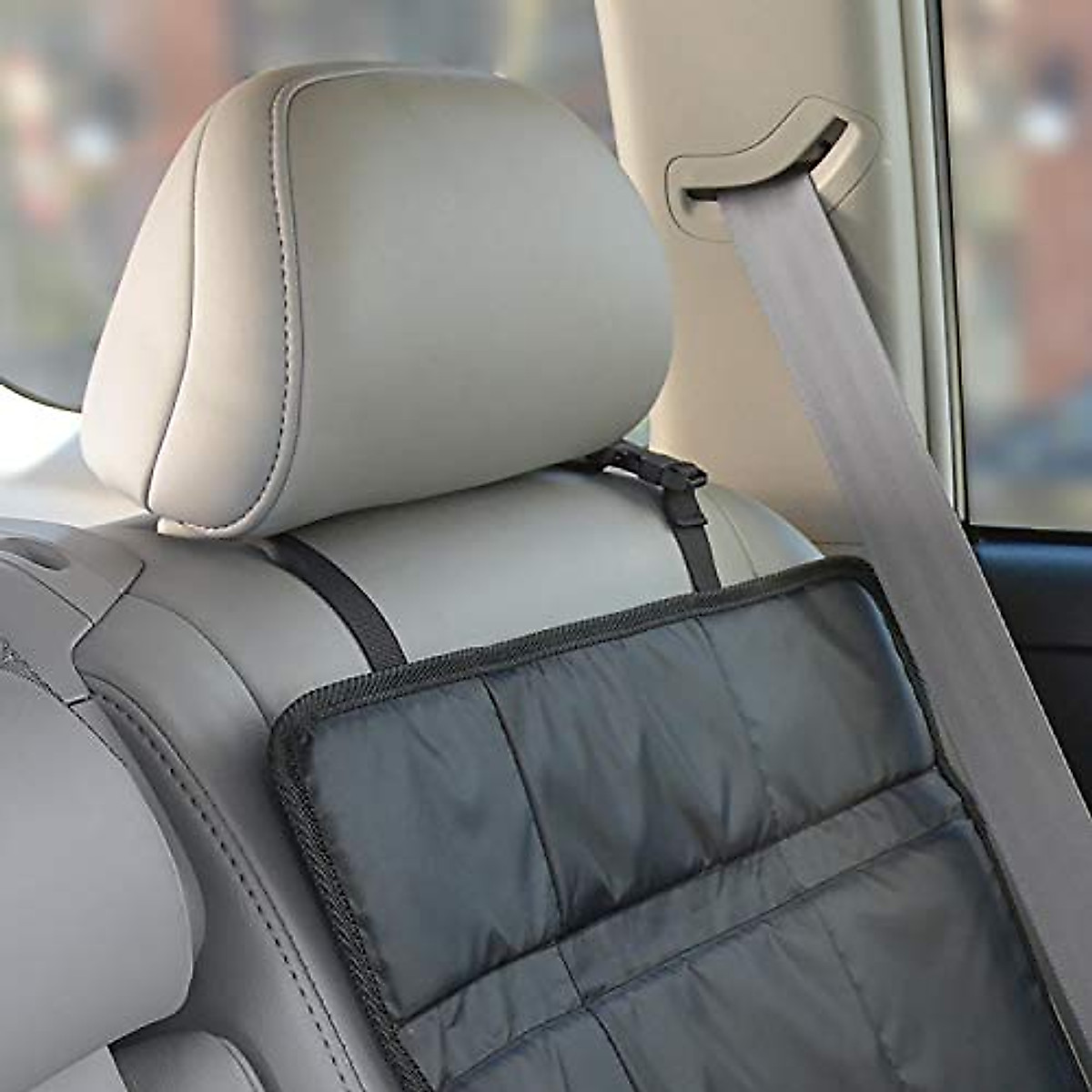 Travel Bug Baby & Toddler High Back Seat Protector, Universal Fit, for Rear and Forward Facing Baby Car Seats- Black (2-Pack)