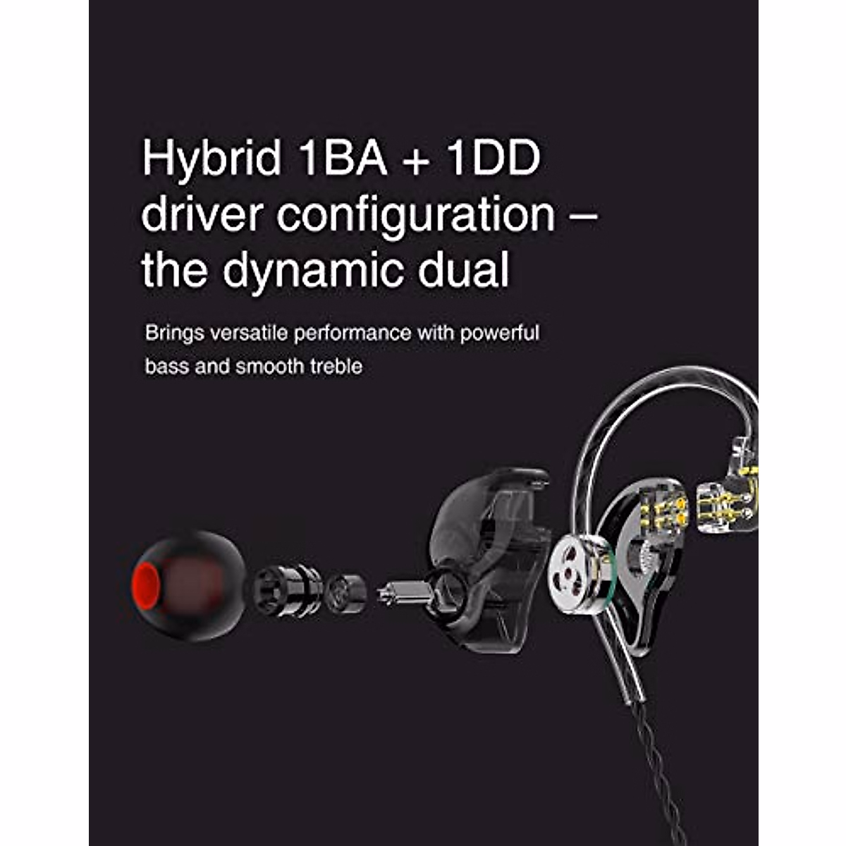 Senlee TRN ST1 1BA+1DD in Ear Buds Earphones Hybrid Driver Headphones IEM Sport Headsets with Detachable 2 Pin Cable for Audiophile Musician(No Mic, Purple)