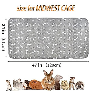 Oncpcare 47x24 Waterproof Guinea Pig Pads, Washable Rabbit Pee Pads, Reusable Fleece Guinea Pig Bedding Fast and Super Absorbent Pee Pad for Small Animals Bunny Hamster Rat
