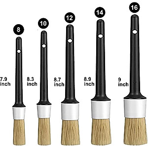 Detailing Brush Set, 5 Pcs Soft Automotive Detail Brushes, Different Sizes Car Detailing Brushes for Cleaning Wheels, Interior, Exterior, Engine