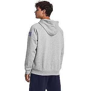 Under Armour mens Freedom Big Flag Logo Hoodie, (011) Mod Gray Light Heather / / Black, Large
