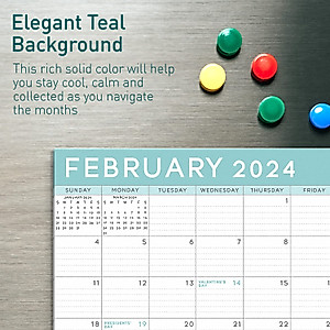 S&O Teal 2024 Magnetic Fridge Calendar Runs from Now to December 2024 - Tear-Off Refrigerator Calendar to Track Events & Appointments - Magnetic Calendar for Fridge for Easy Planning - 8"x10" in.