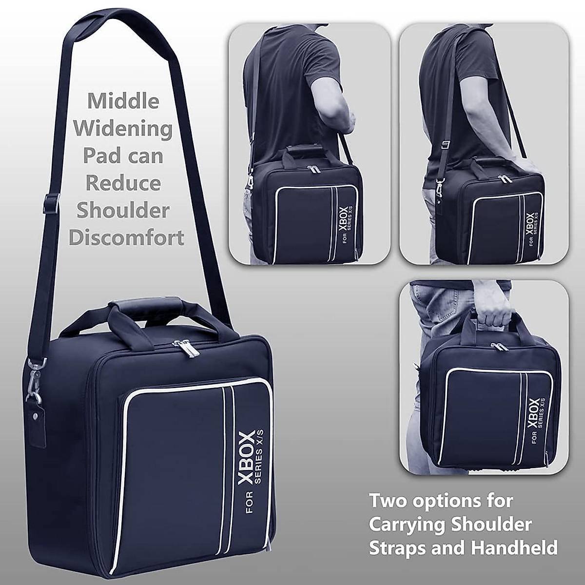 oamarando Carrying Case for XBOX ,Compatible with XBOX SERIES X/S, Travel Storage Bag for XBOX Controllers and Accessories,with Controller Protection Box(Black-White)