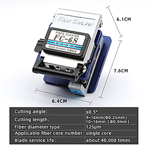 FC-6S Optical Fiber Cleaver Stripping Cutter Tool Cleaves for SUMITOMO with 36000 Cleaves and Coating Diameter: 250μm - 900μm 12 Position Blade Cold Connection Tools Fiber Equipment Used in FTTH