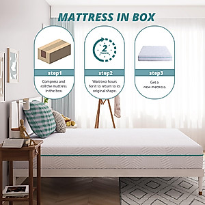 Dyonery 10 Inch Twin Memory Foam Mattress,Gel Charcoal Fiberglass Free Mattress Bed in a Box, CertiPUR-US Certified, Made in USA, Kids Mattress for Bunk Bed, 38"×75", Medium