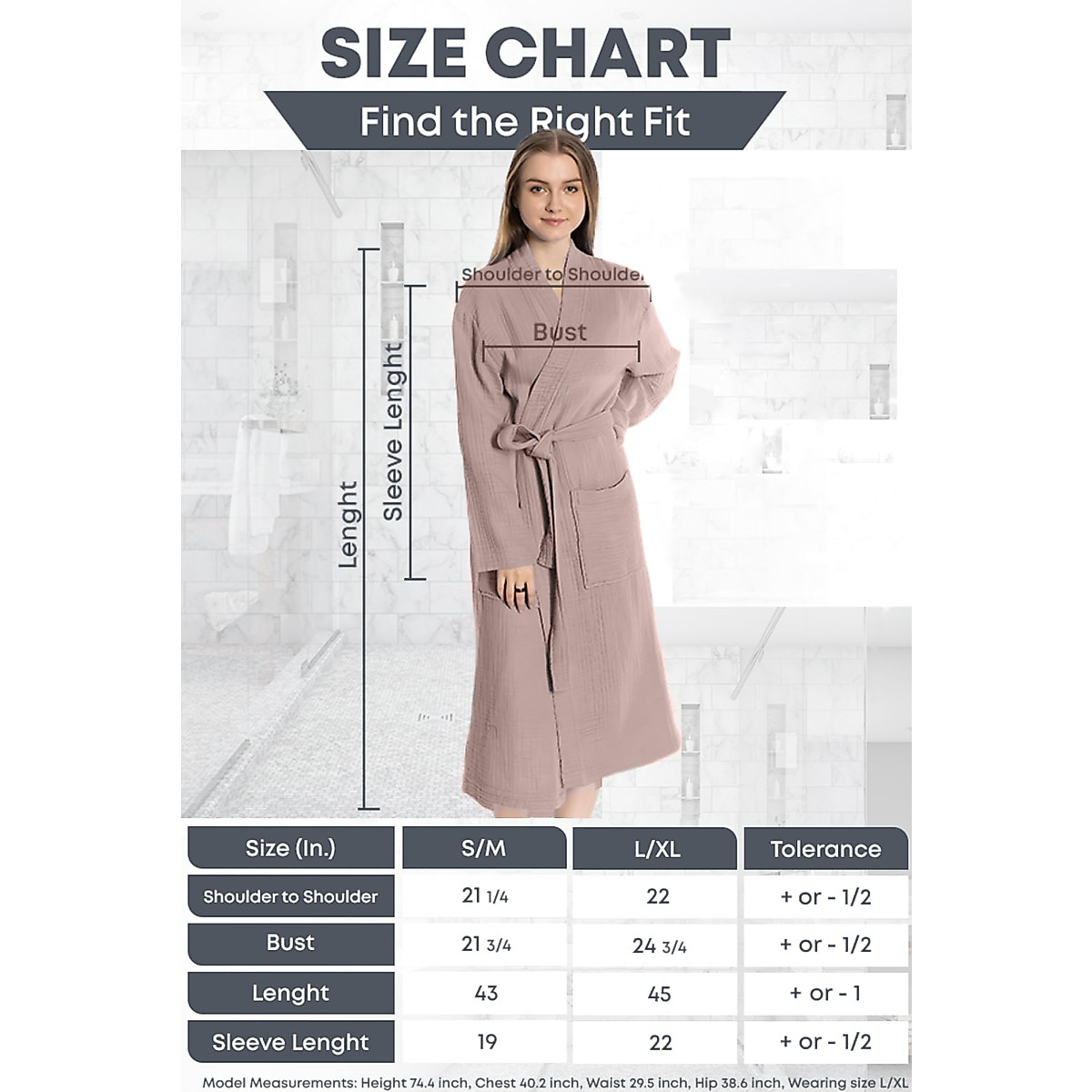 ORMES Muslin Unisex Bathrobe Women & Men, Turkish 100% Cotton Kimono Lightweight Robe | Long Robes Soft, Absorbent, Spa robes