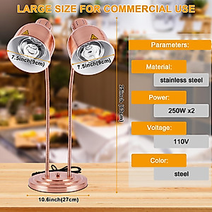 YMJOINMX Food Warmer Lamp Heat Lamp with Bulbs for Food Heating Lamp Commercial Food Buffet Warmer Lamp Restaurant Food Service