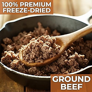 Nutristore Freeze Dried Ground Beef | Pre-Cooked Hamburger Meat for Backpacking, Camping, Meal Prep | Long Term Survival Emergency Food Supply | 25 Year Shelf Life | Bulk #10 Can | Made in USA