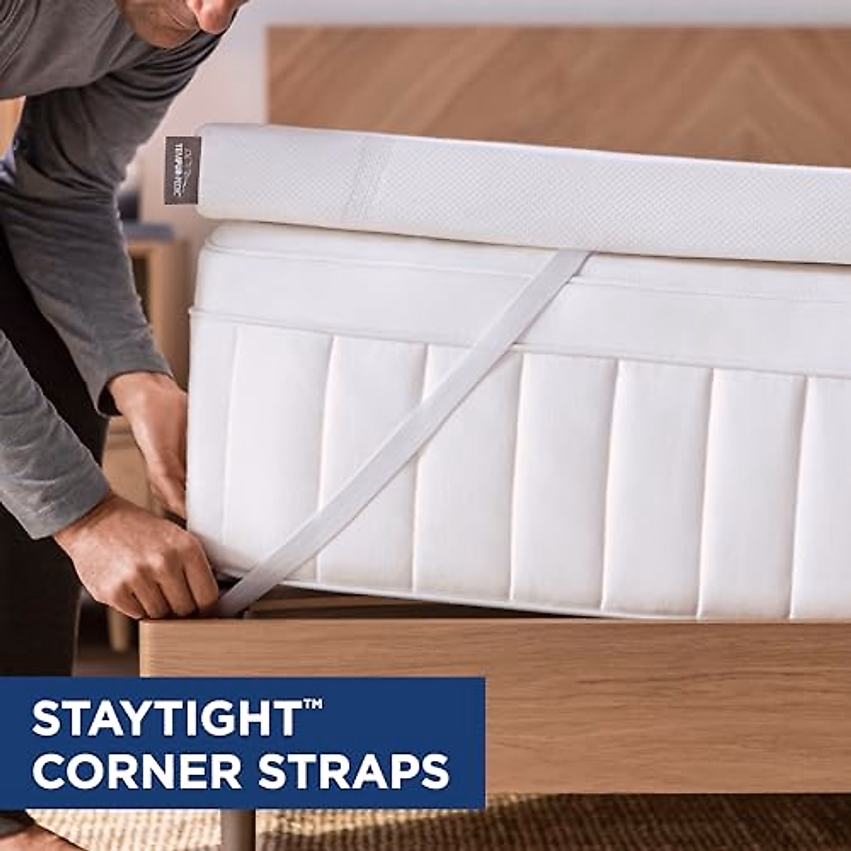 TEMPUR-Adapt 3" Memory Foam Mattress Topper, Twin, White