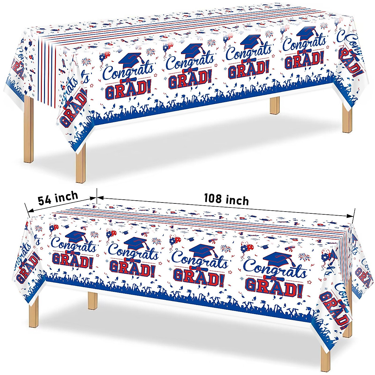 183Pcs Red and Blue Graduation Party Supplies 2024 Graduation Decorations Class of 2024 Graduation Plates and Napkins 2024 Red White and Blue 2024 Graduation Party Decorations Graduation Decorations