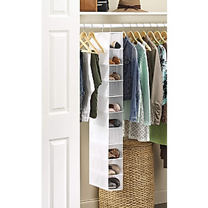 Whitmor Hanging Shoe Shelves 10 Section White