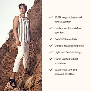 Asher - Leather Slide On Sandal - Mens Sandals