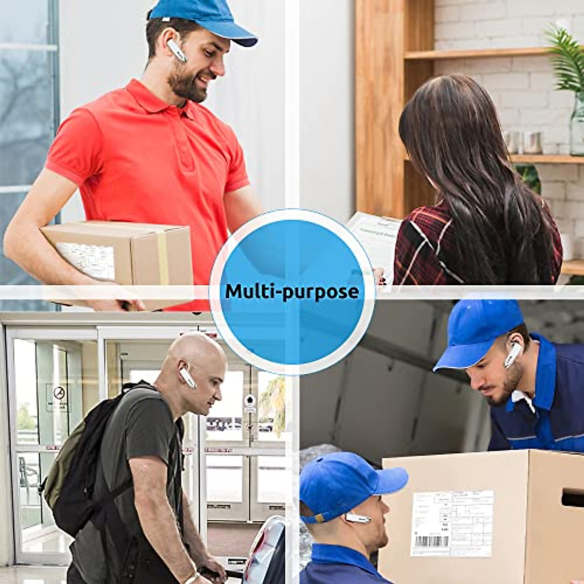 TEK STYZ V5.0 CSR Wireless Bluetooth Earpiece for Samsung Galaxy S22/S21 Fe 5G/S21Plus/Ultra with Mic, IPX3 Waterproof Headset with CVC 6.0 Dual Noise Cancelling Technology and 24H Talk Time/Playtime