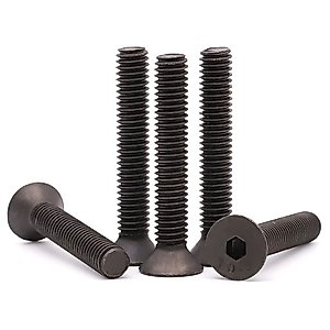 RoyceMart 5/16"-18 x 1-1/2 inch Flat Head Socket Cap Screws Grade 10.9 Alloy Steel, Black Oxide, Counterskunk Head, Full Thread, Pack of 10