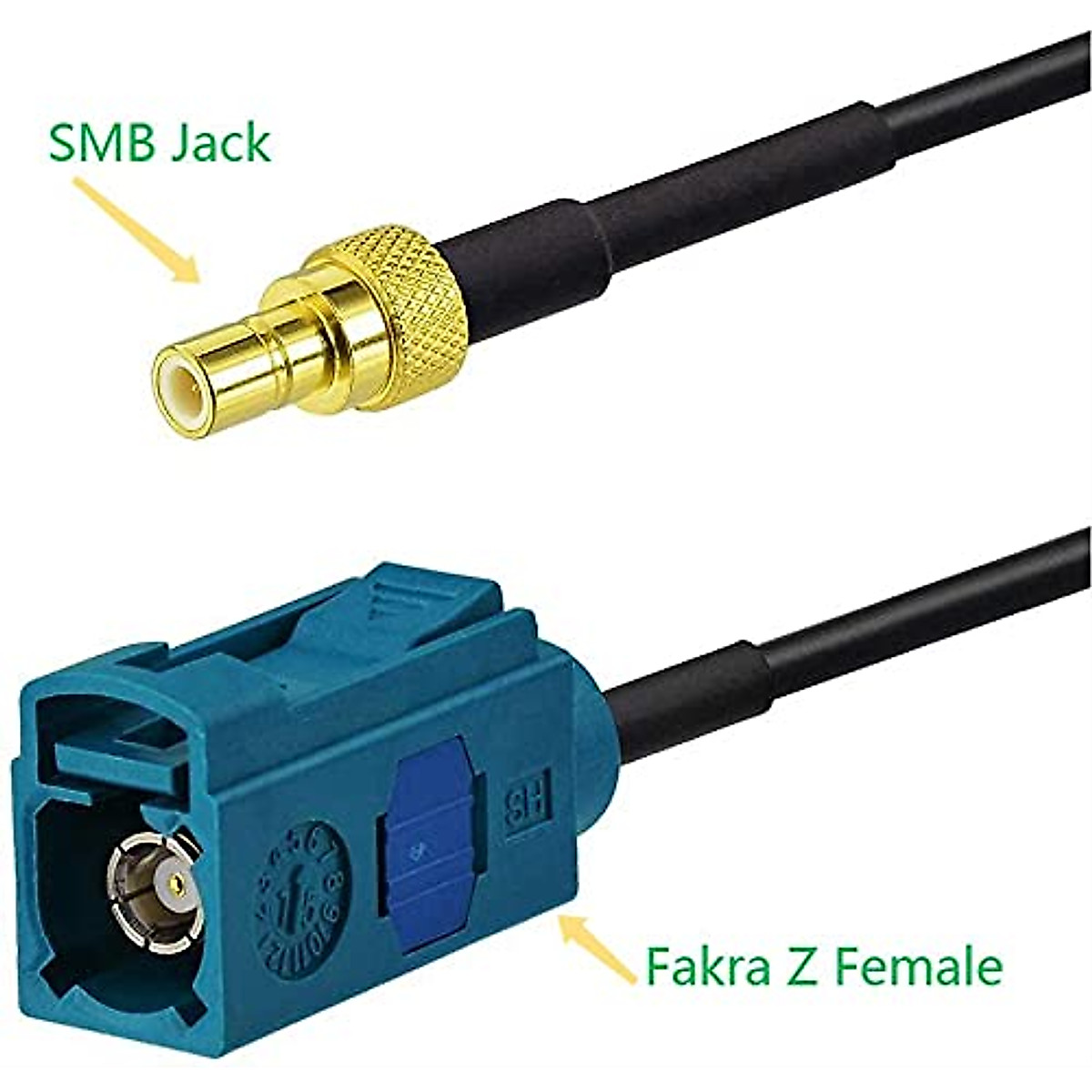 Bingfu Vehicle Car Satellite Radio Antenna Adapter Cable,15cm 6 inch Fakra Z Female to SMB Jack Coaxial Pigtail Cable Compatible with Car Truck SUV Sirius XM Satellite Radio Stereo Receiver Tuner