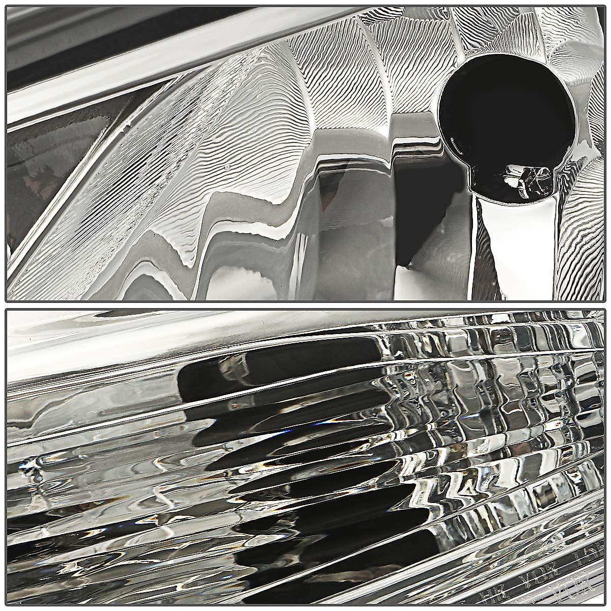 DNA Motoring Chrome amber HL-OH-FF12-CH-AM Headlight Assembly (Driver & Passenger Side)