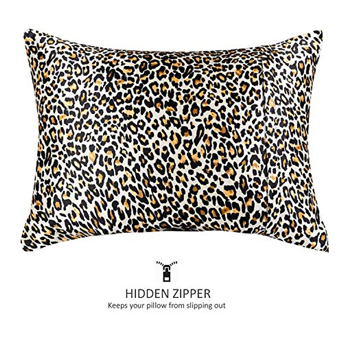 Luxury Satin Pillowcase with Zipper, King (1-Pack) Size, Jaguar Print (Silky Satin Pillow Case for Hair)