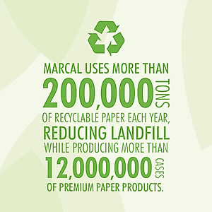 Marcal Pride Toilet Paper, White, 1000 Sheets Per Roll, 20 Rolls Per Case - Sustainable and Chlorine Free Bath Tissue 03408