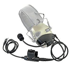 TSVISIONCORE Microphone & PTT for Howard Leight Impact Sports Noise Cancelling Headphones Airsoft (Black)