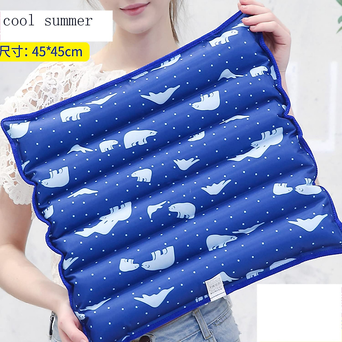 Longnavigator Cooling Mat, Cool Pillow Ice Pillow,Water Cooling Seat Cushion for Office Chair & Car Seat Cushion, Soft Summer Ice Water Pad,Children,Student,Office,Car (Little White Bear